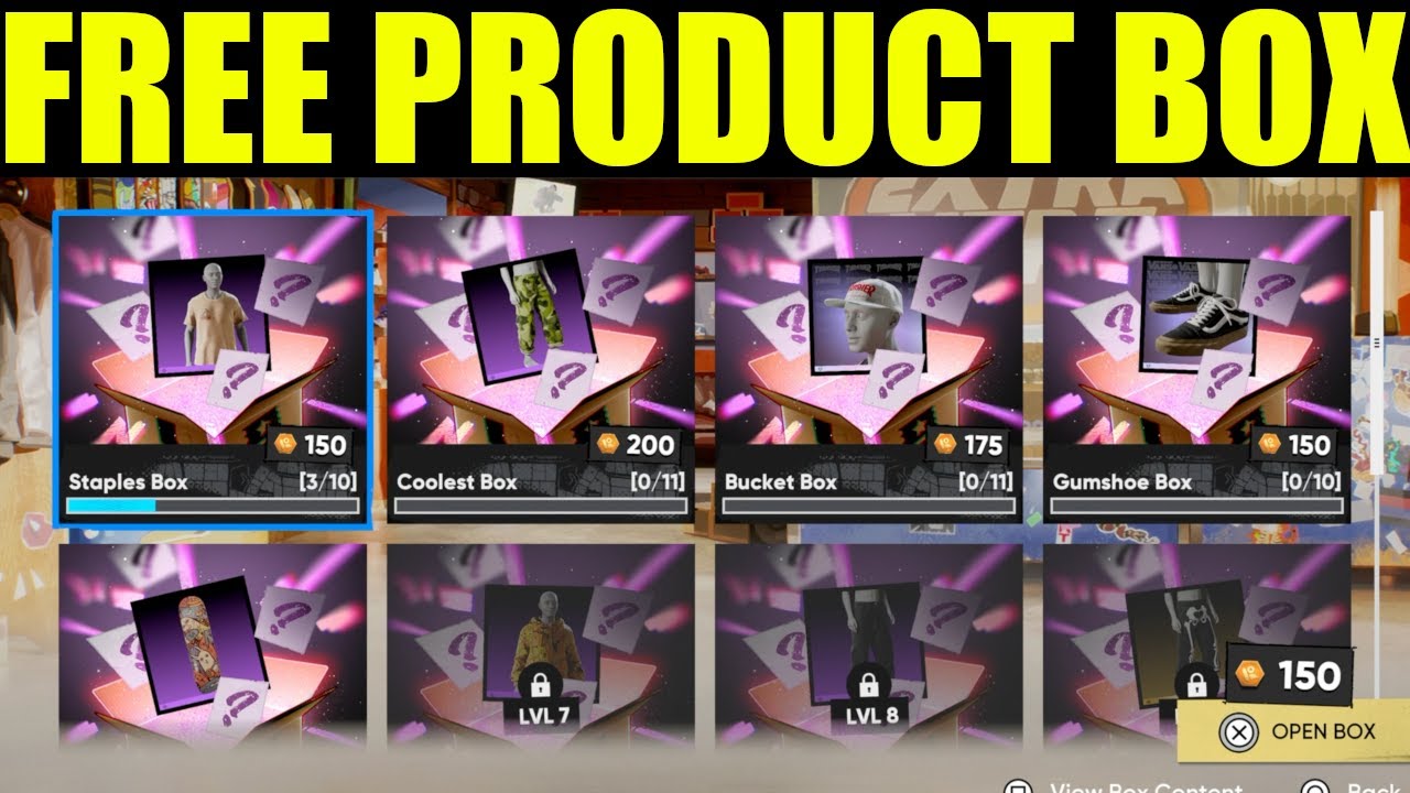 Skate 4 - how to get product boxes FREE (FARM Rips chips) - YouTube