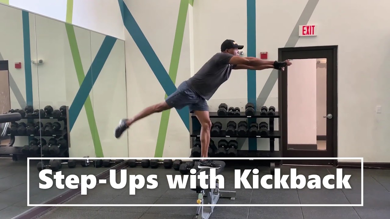 How to do Step Ups with Kickback - Exercises for Men Over 50 - YouTube