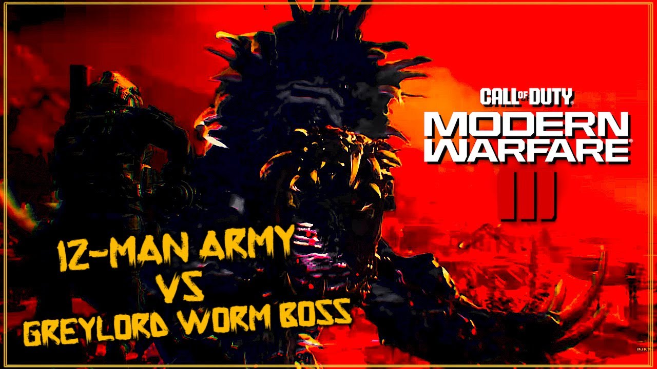 MW3 ZOMBIES | 12-MAN ARMY VS GREYLORM WORM BOSS FIGHT | UNDER 2:20 MINS ...