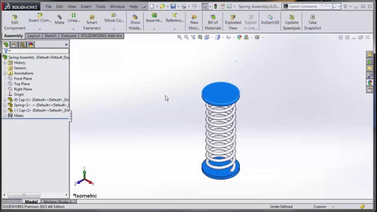 How to Animate a Spring in SOLIDWORKS Motion - YouTube