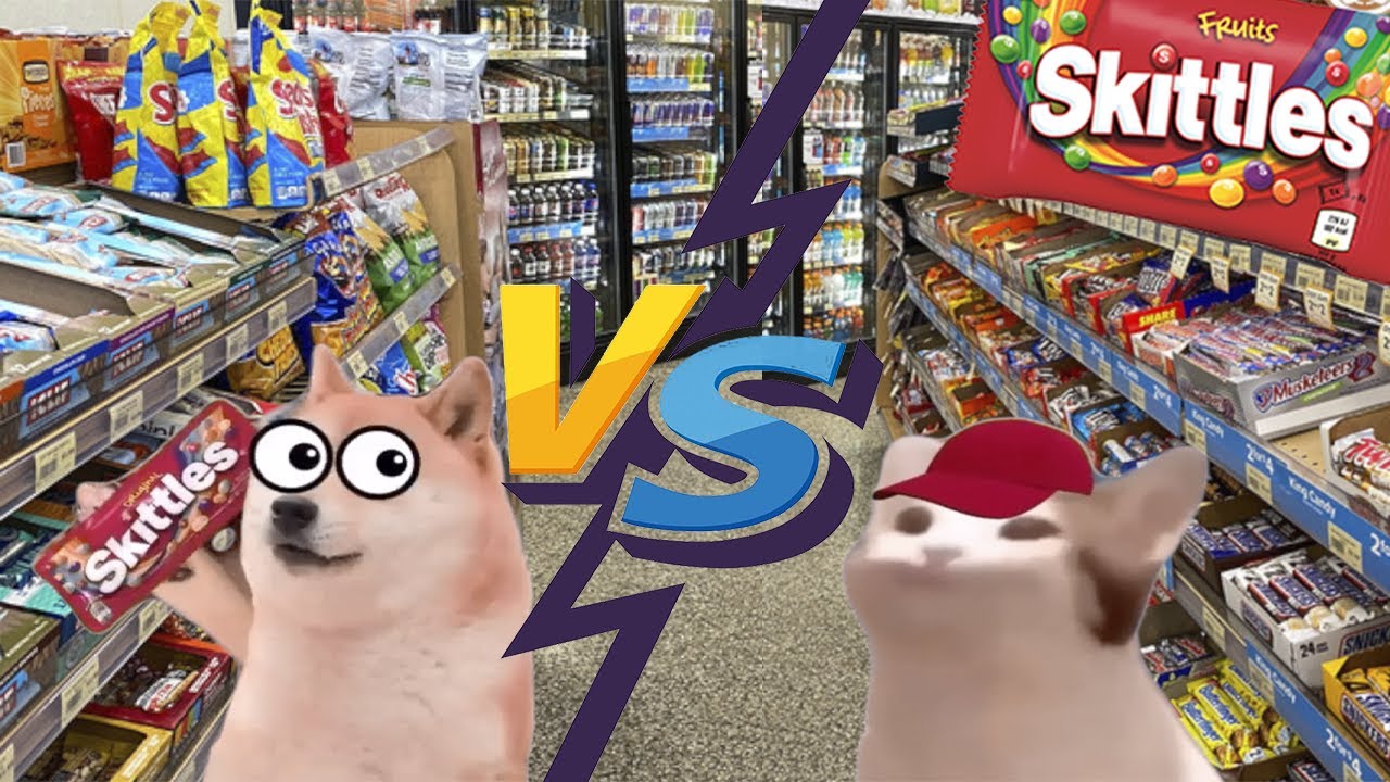 Skittles Meme Doge Vs Pop Cat - PewPow Meme - YouTube