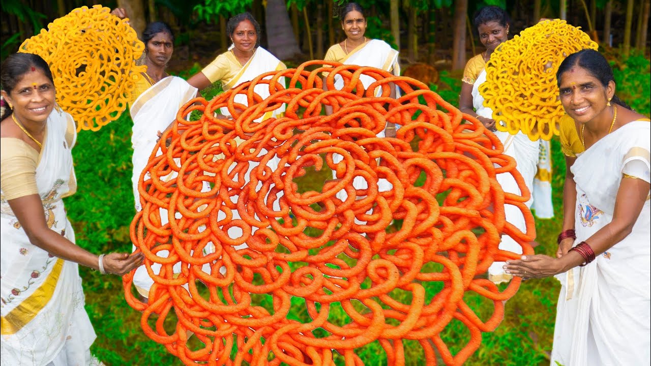 BIG JALEBI RECIPE | Tri Colour Jangri Making | Jalebi Making In Village ...