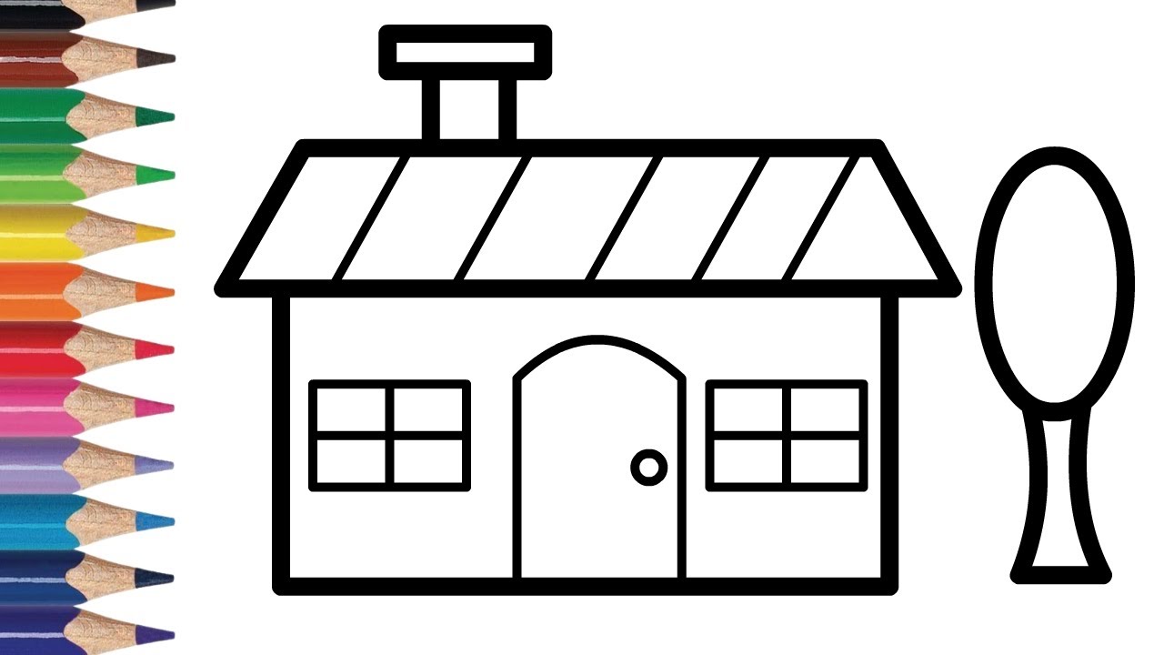 How To Draw House | House Drawing For Kids | How Draw House Step ...
