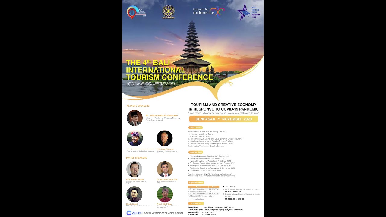 [SIARAN LANGSUNG] The 4th Bali International Tourism Conference 2020 ...