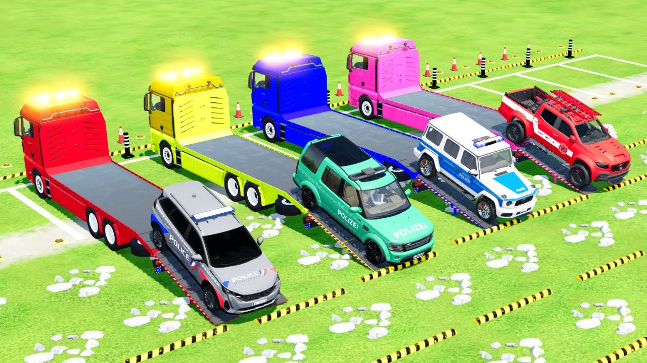 POLICE CARS FORD, LIZARD, VOLSKWAGEN, CHEVROLET, AUDI and TRANSPORTING ...
