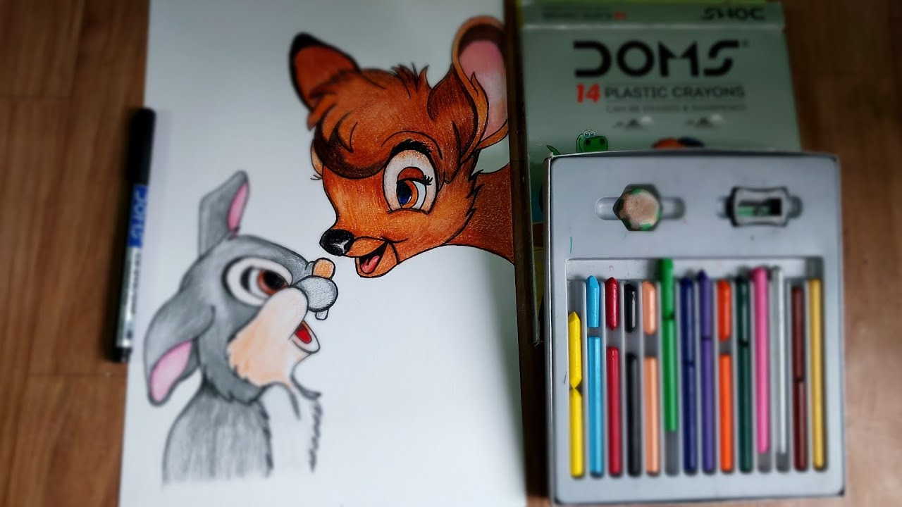 Drawing using Doms plastic crayons 🖍 ️ - YouTube