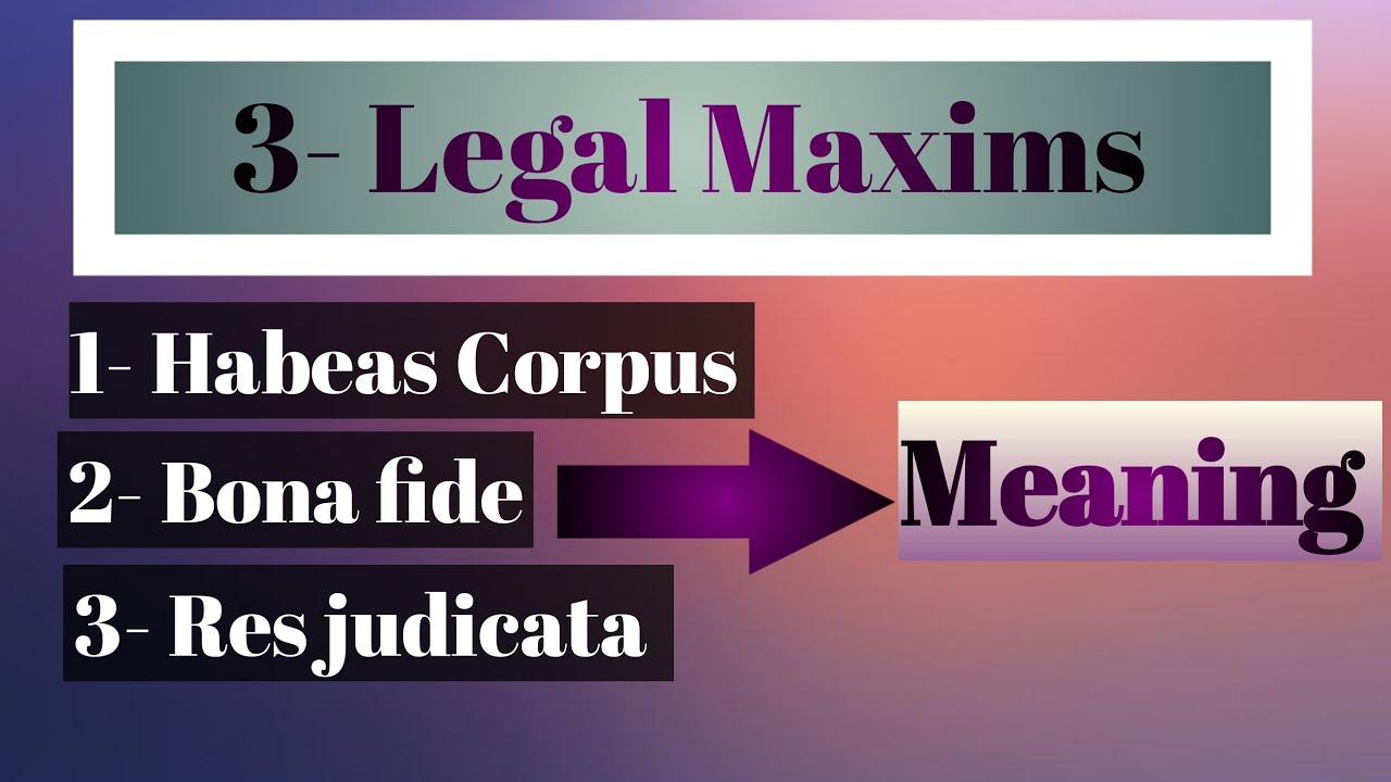 Most important Legal Maxims | 3Legal Maxims - YouTube