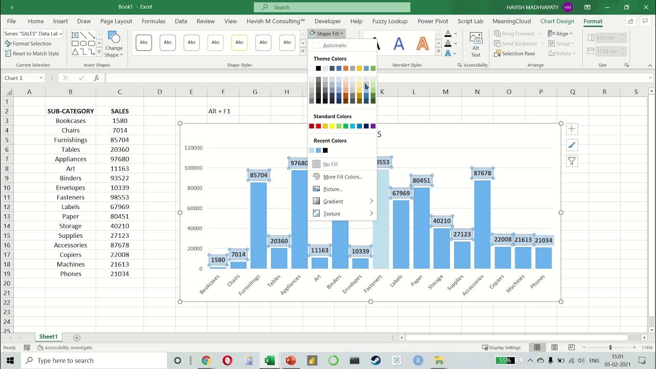 108 - CHARTS - CUSTOMIZE DATA LABEL - YouTube