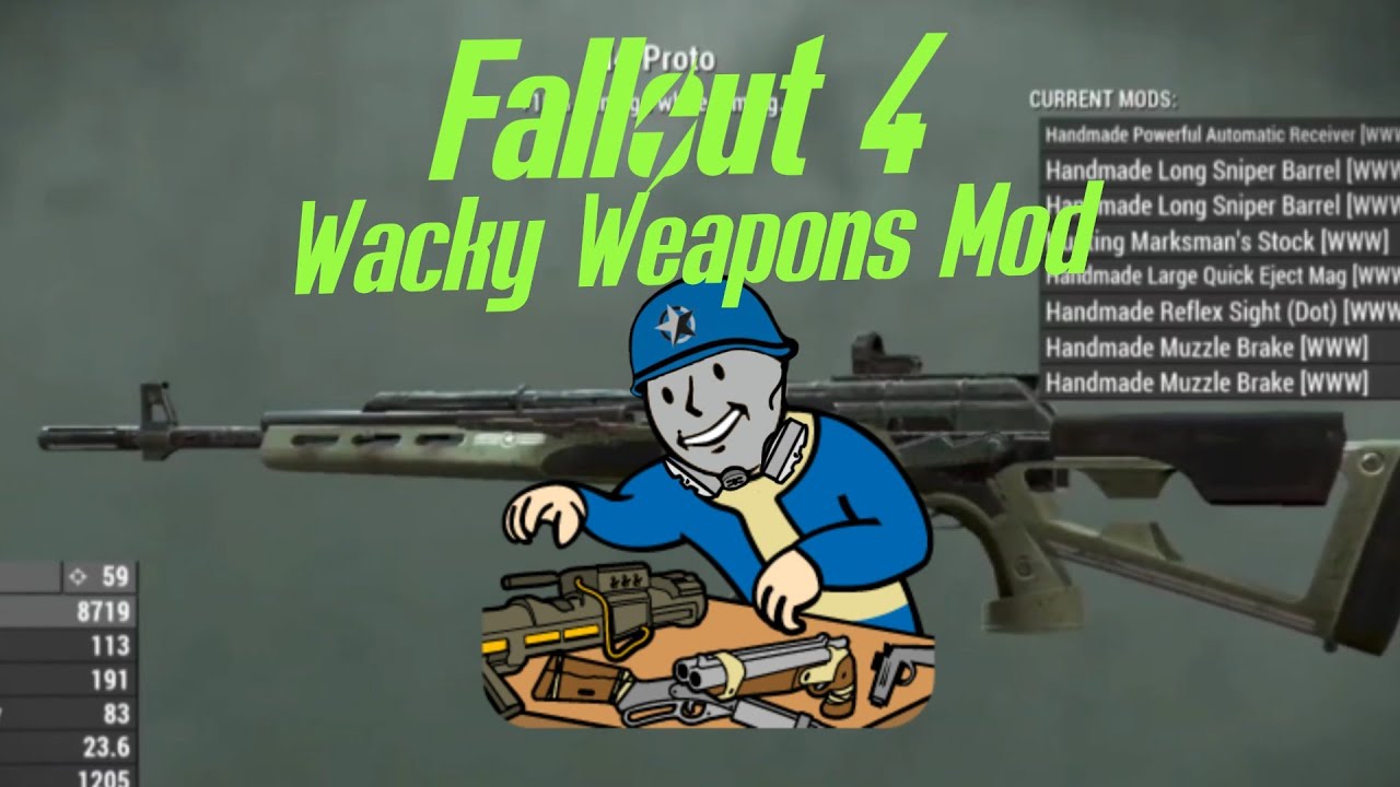 Fallout 4 | Cool Weapons from the Wacky Weapons Mod - YouTube