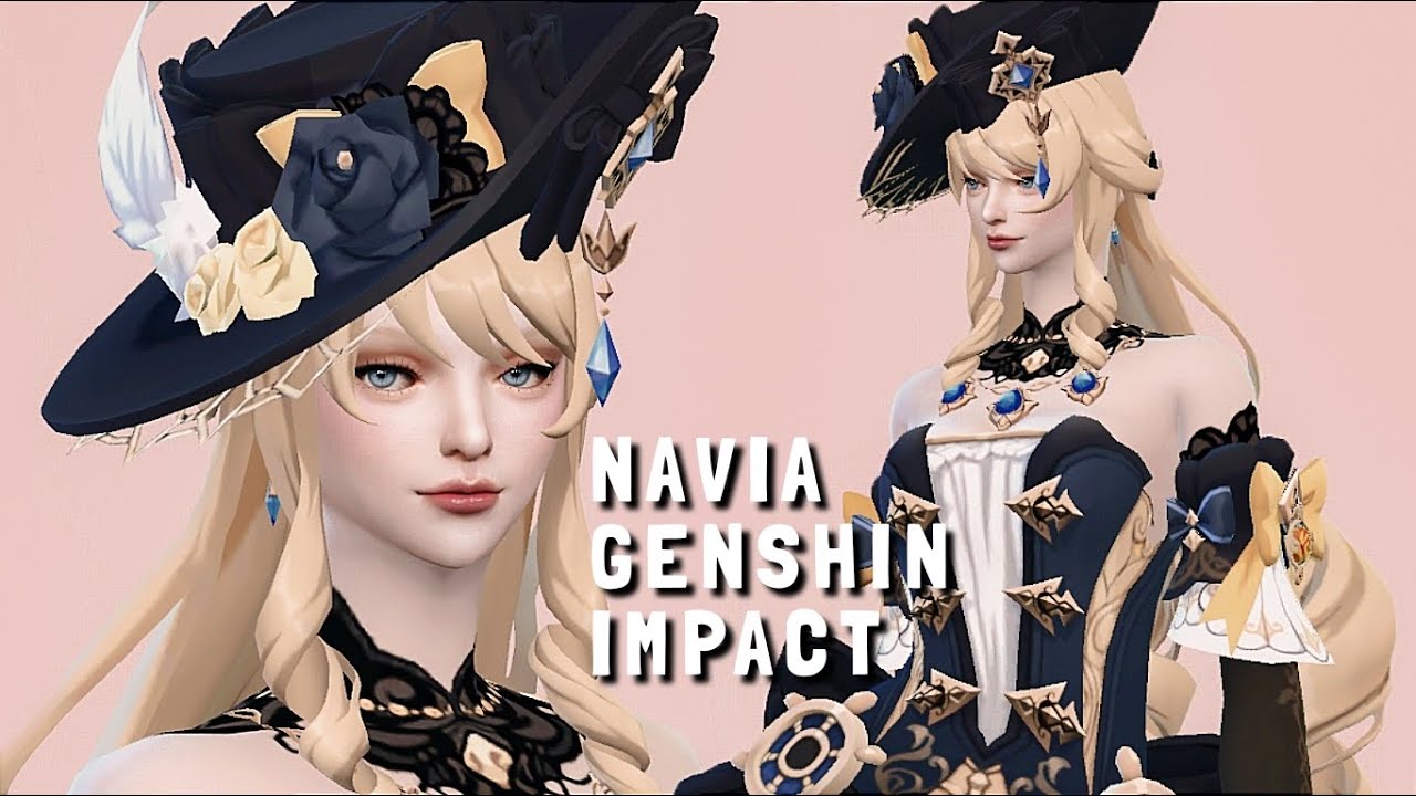 The Sims 4 | NAVIA GENSHIN IMPACT | + CC Links | Create A Sims - YouTube