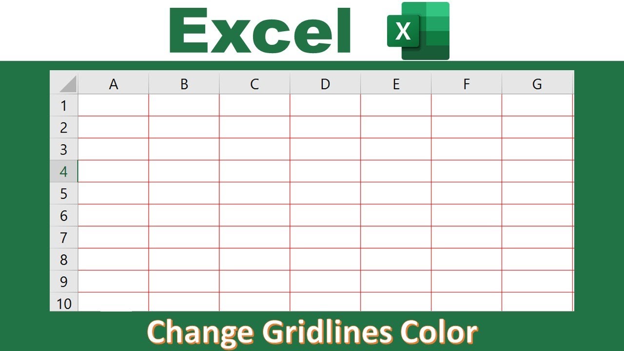 Change The Color Of Gridlines In A Sheet Of Excel YouTube Change The Color Of Gridlines In A Sheet Of Excel YouTube