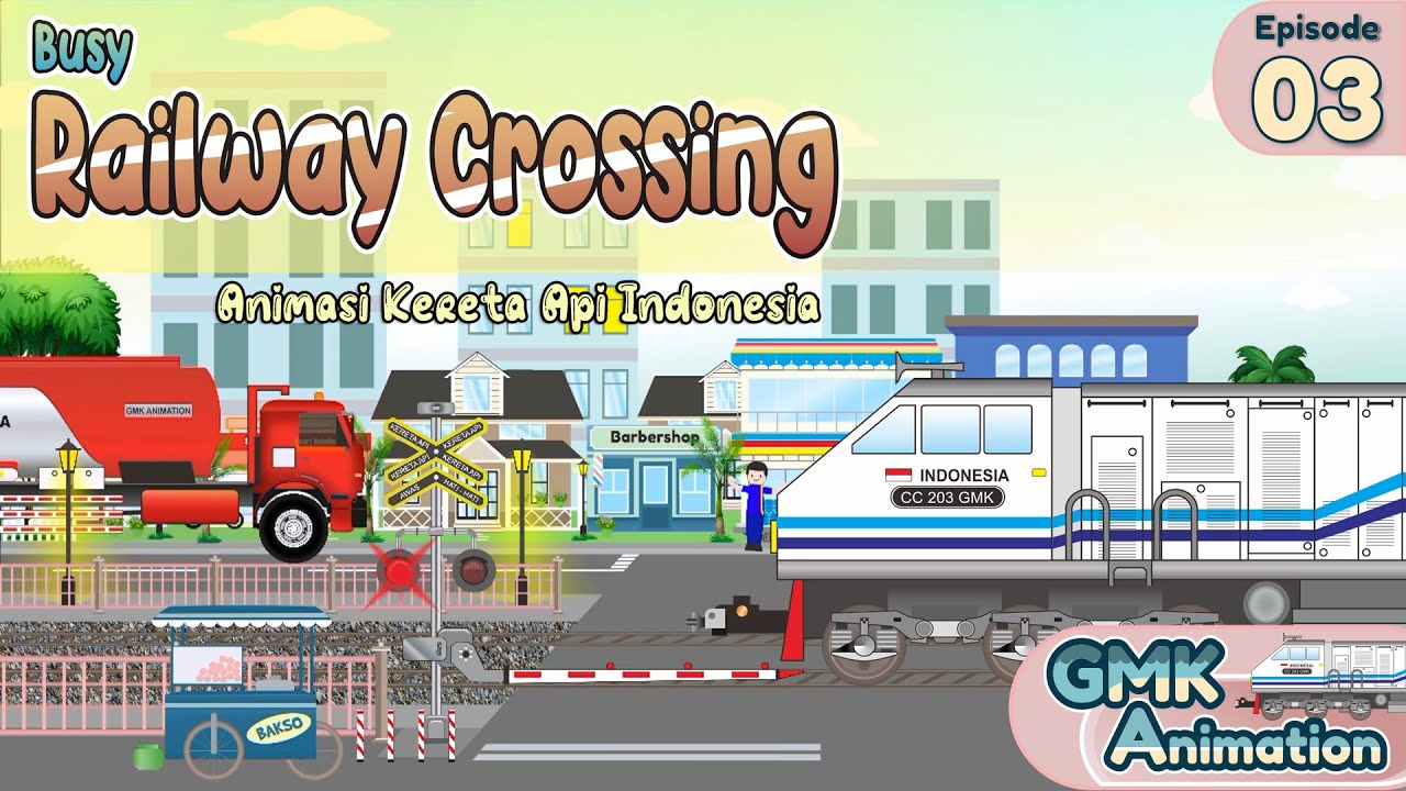 Railway Crossing Animation with Barriers - YouTube