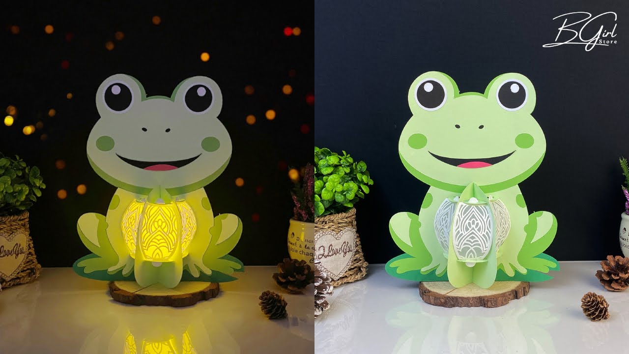 How To Make Paper Cut Lantern Frog - YouTube