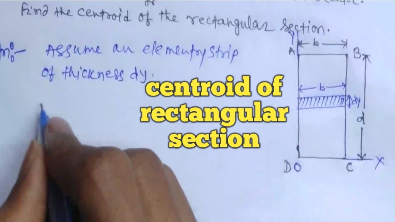 Centroid of rectangular section||centre of gravity of rectangle हिन्दी ...