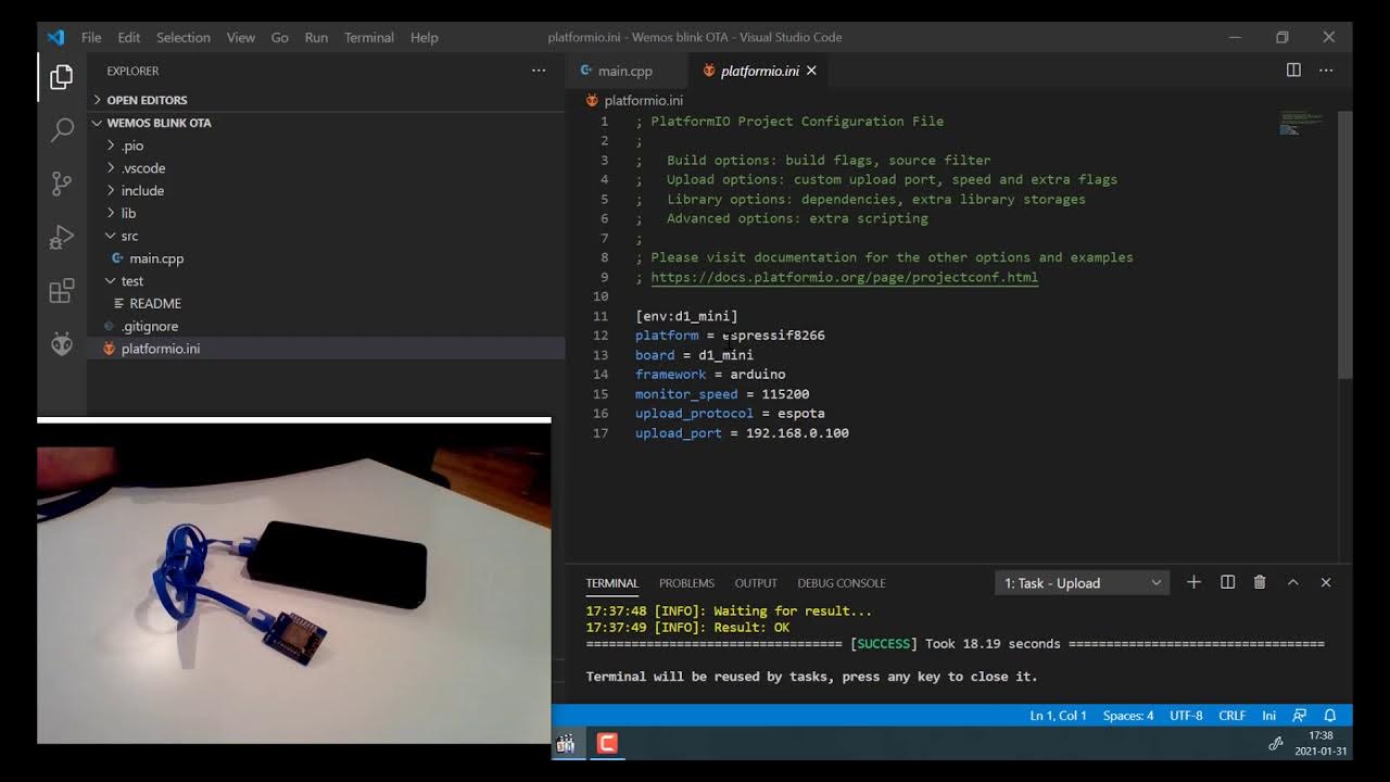 Arduino OTA avec visual studio - YouTube