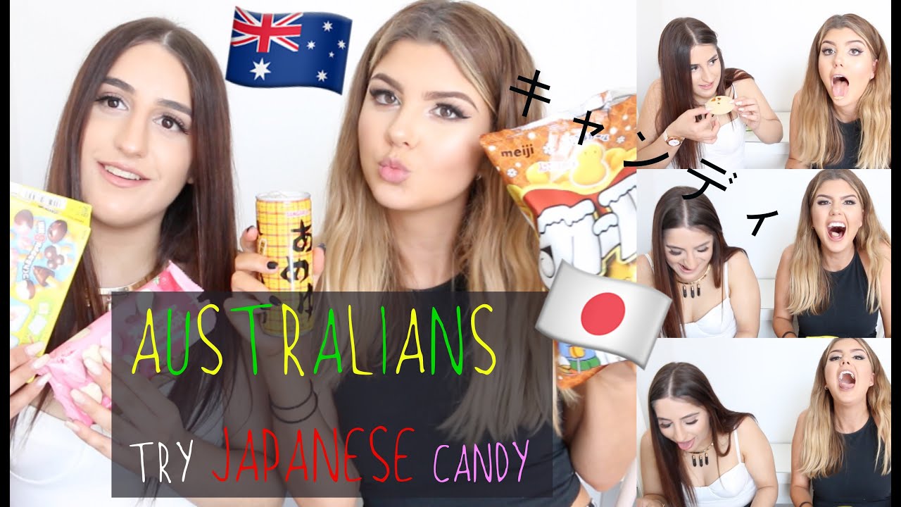 Australians Try Japanese Candy (Tokyo Treat) | Cass Sersemis - YouTube