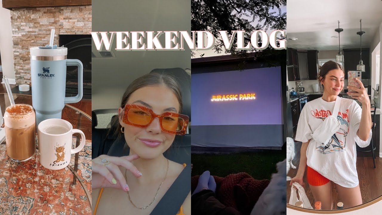 VLOG | productive weekend, new nails, outdoor movie night, resetting, grocery haul, etc! - YouTube