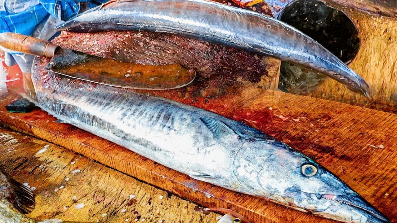 Woah!! Witness The Ultimate Wahoo Fish Slicing in a Crowded Fish Market ...