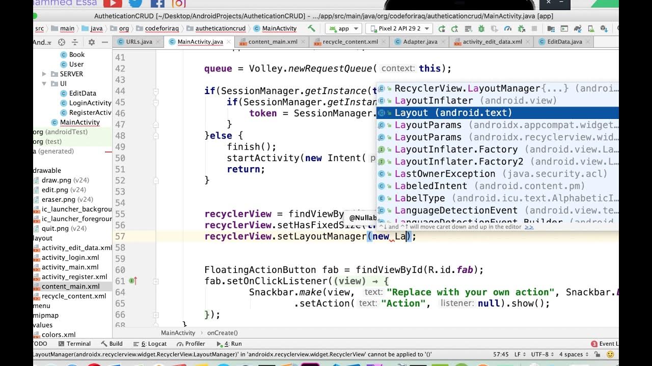 19 Android Java API Volley Full Project Edit Activity - YouTube