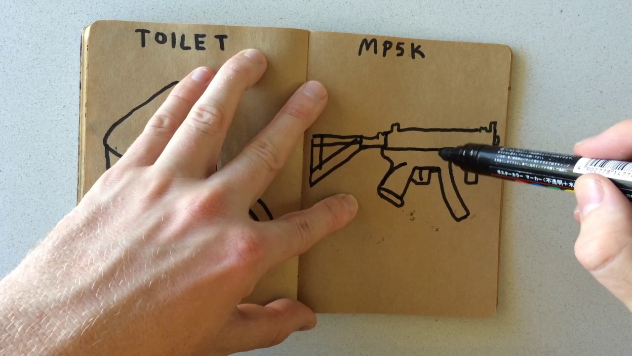 How to Draw a MP5K - YouTube