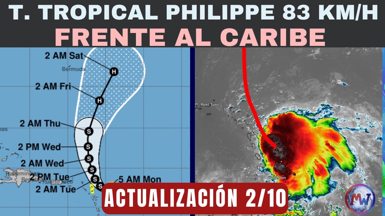 La TORMENTA TROPICAL PHILIPPE Frente al Caribe. Actualizavción - YouTube
