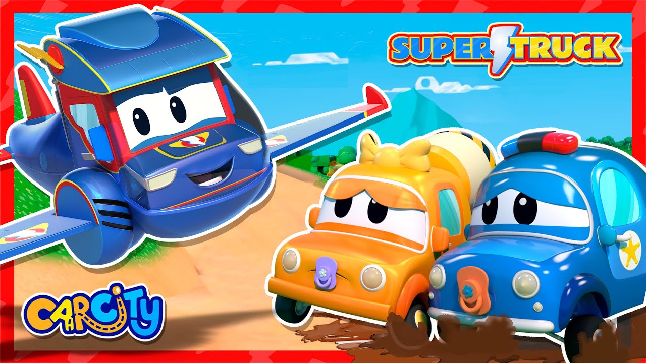 Atascado en el barro | Super Truck 🚨 | Equipo de rescate | Dibujos ...