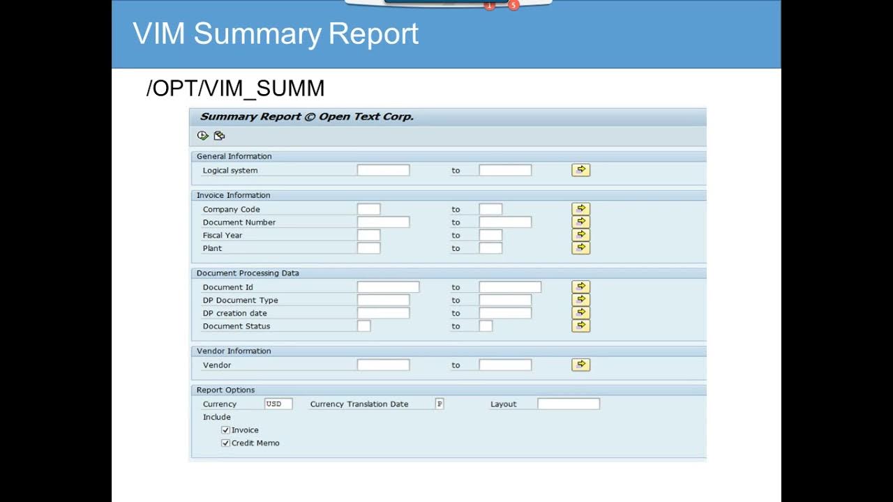 SAP VIM Summary Report - YouTube