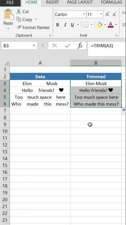 How to use TRIM in Excel - YouTube