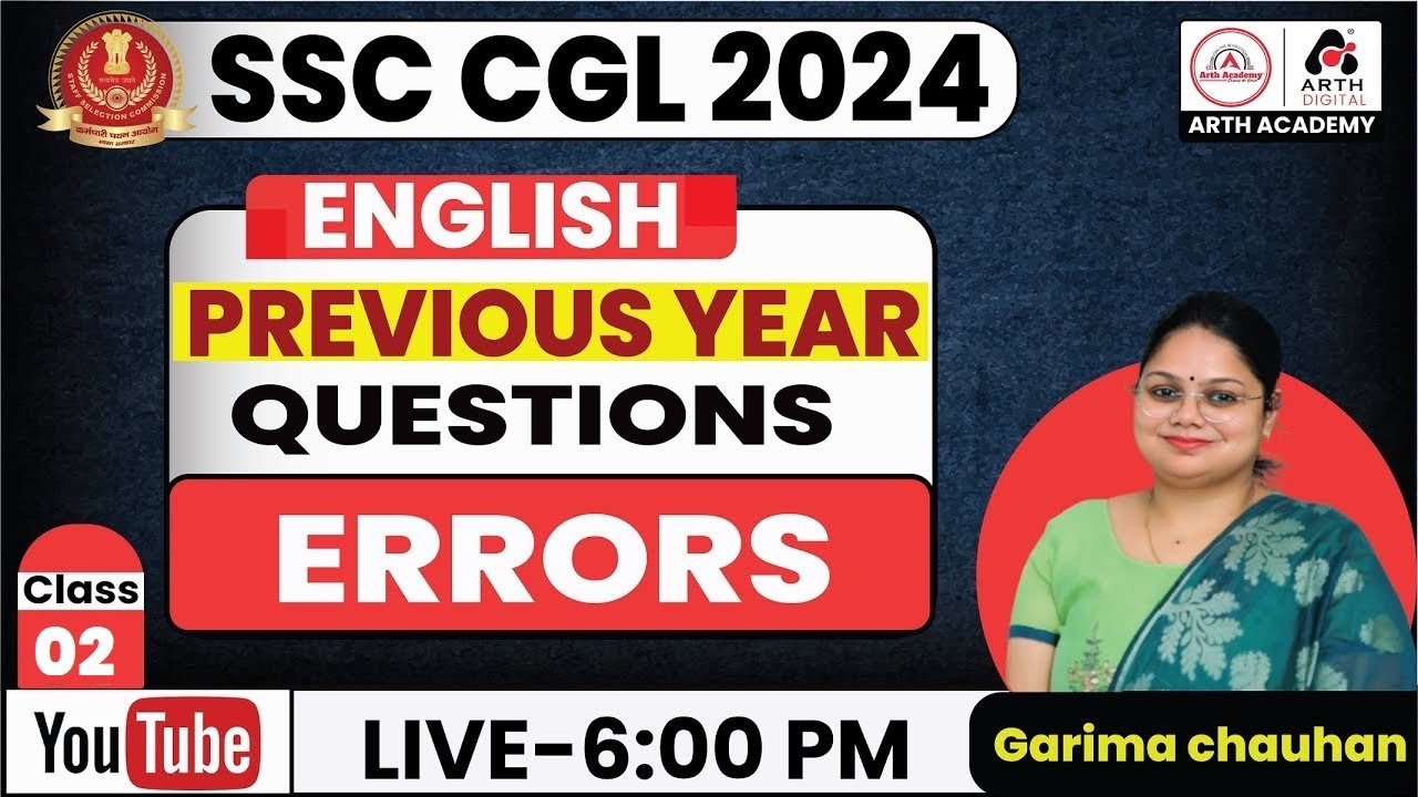 Errors Class 02|English| #error by Garima Chauhan| Proud Arthian| Free Batch - YouTube