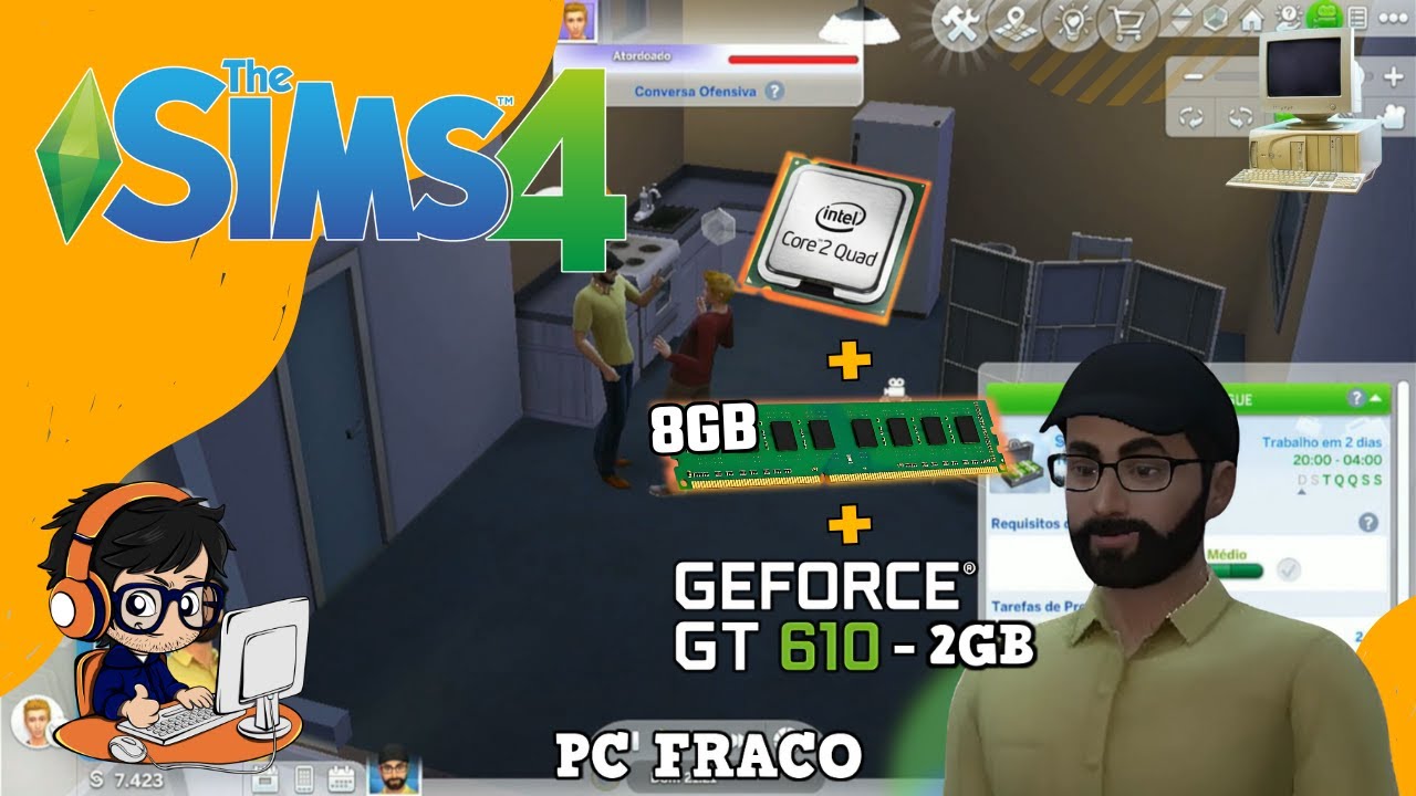Testando The Sims 4 no core 2 quad q8300, 8gb de ram e a gt 610! (Não ...