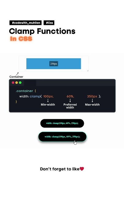 Clamp Function In Css π Codewith Muhilan Coding Css Youtube