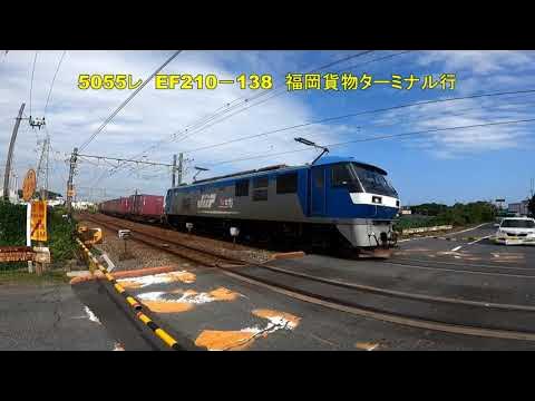 東洋紡前踏切を通過する貨物3選 69レ EF210－306 1051レ EF210－161 5055レ EF210－138 10月6日 - YouTube