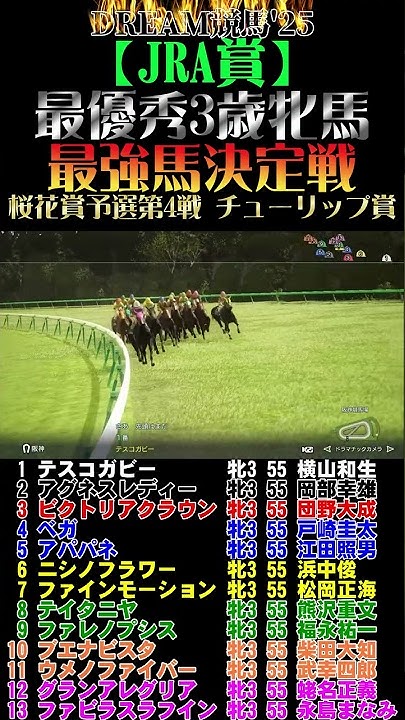 【ウイポ10 2025】DREAM競馬'25【JRA賞】最優秀3歳牝馬最強馬決定戦｜桜花賞予選 第4戦 チューリップ賞 #競馬 #ウイニングポスト #JRA賞 #最優秀3歳牝馬 #桜花賞 ...