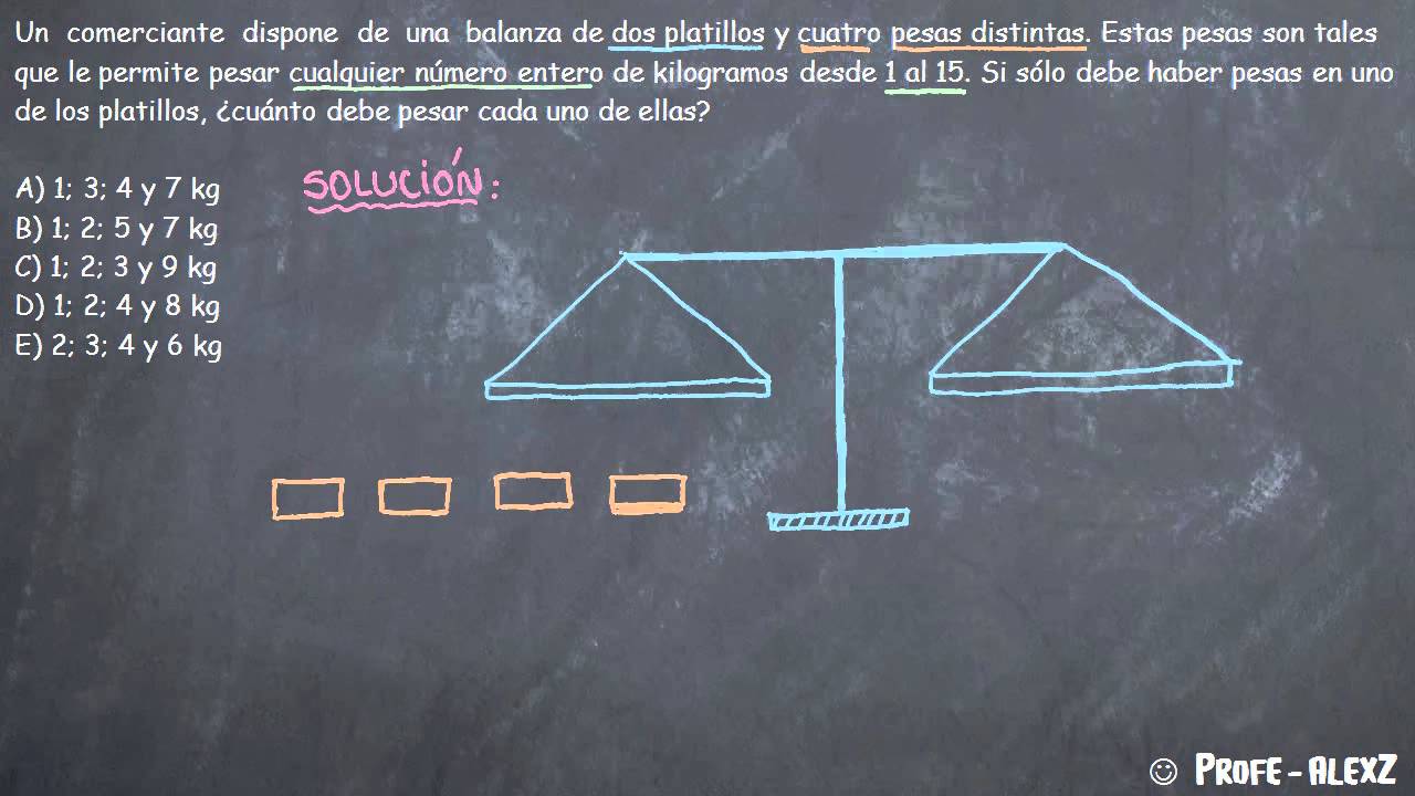 Razonamiento Logico Problema 183 - Balanzas y Pesas - YouTube