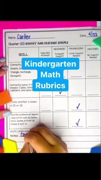 Kindergarten Math Assessment Printable Rubrics - YouTube