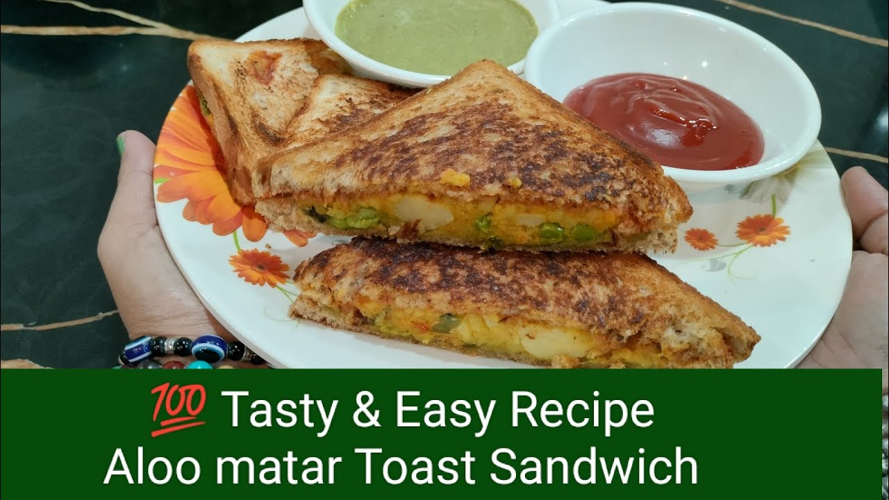💯 Tasty and Simple Aloo Matar Toast Sandwich Recipe😋 #toastsandwich # ...
