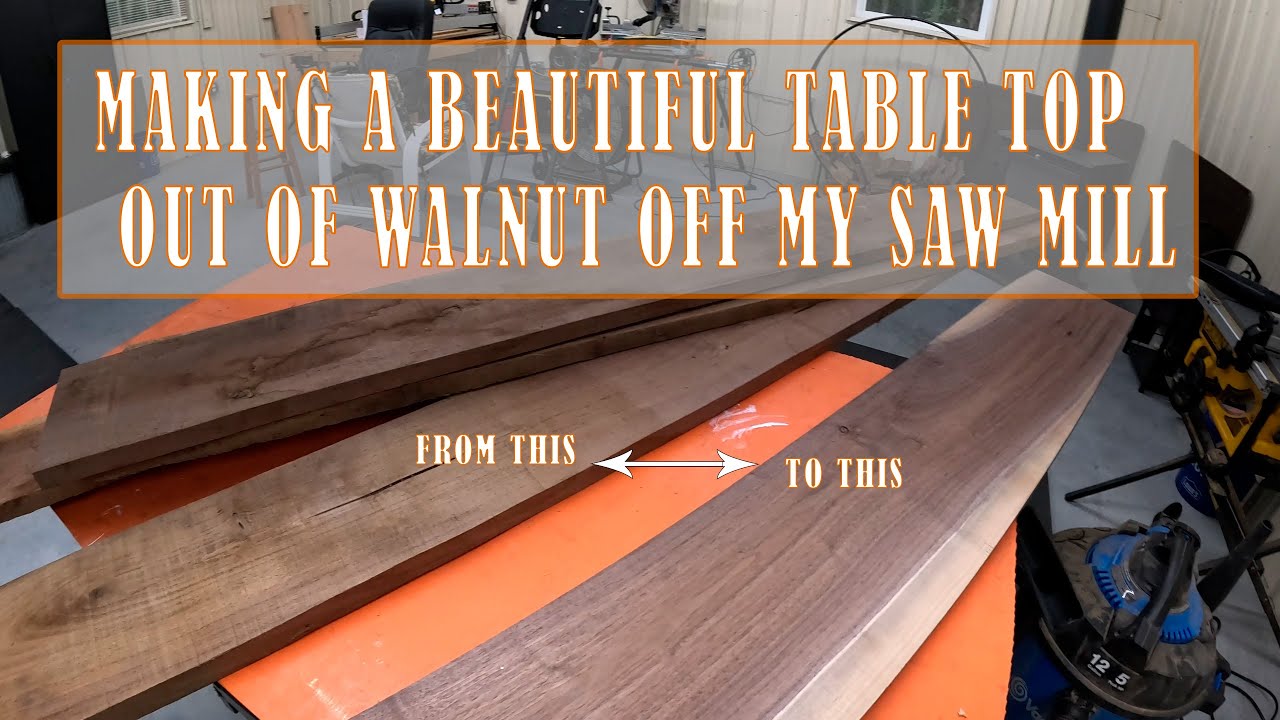 Sawmill Walnut Boards to Stunning Table Top Finish - YouTube