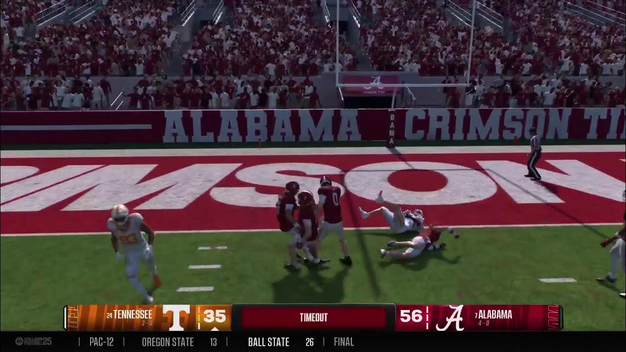 7 Bama vs 24 Tennessee Revenge game - YouTube