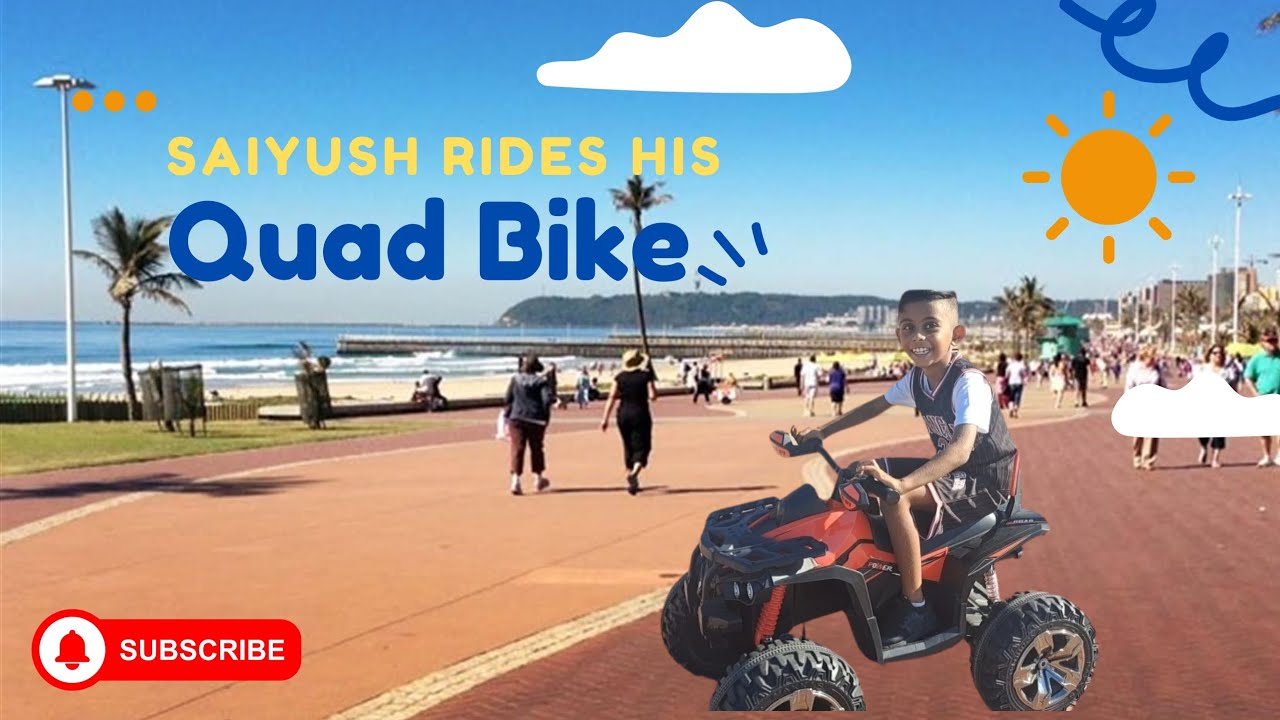 Saiyush has fun riding his quad bike. #atv #quadbike #durban - YouTube