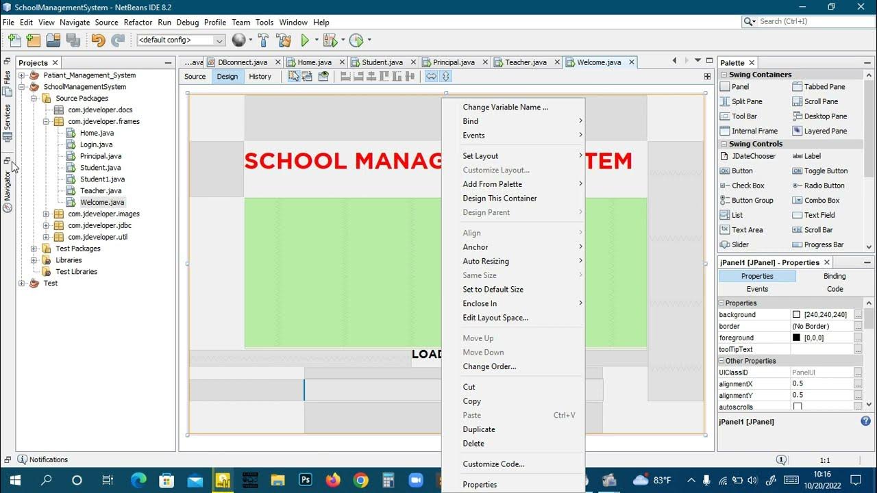 Set Jframe To Center Of Screen In Netbeans Java Homework Youtube