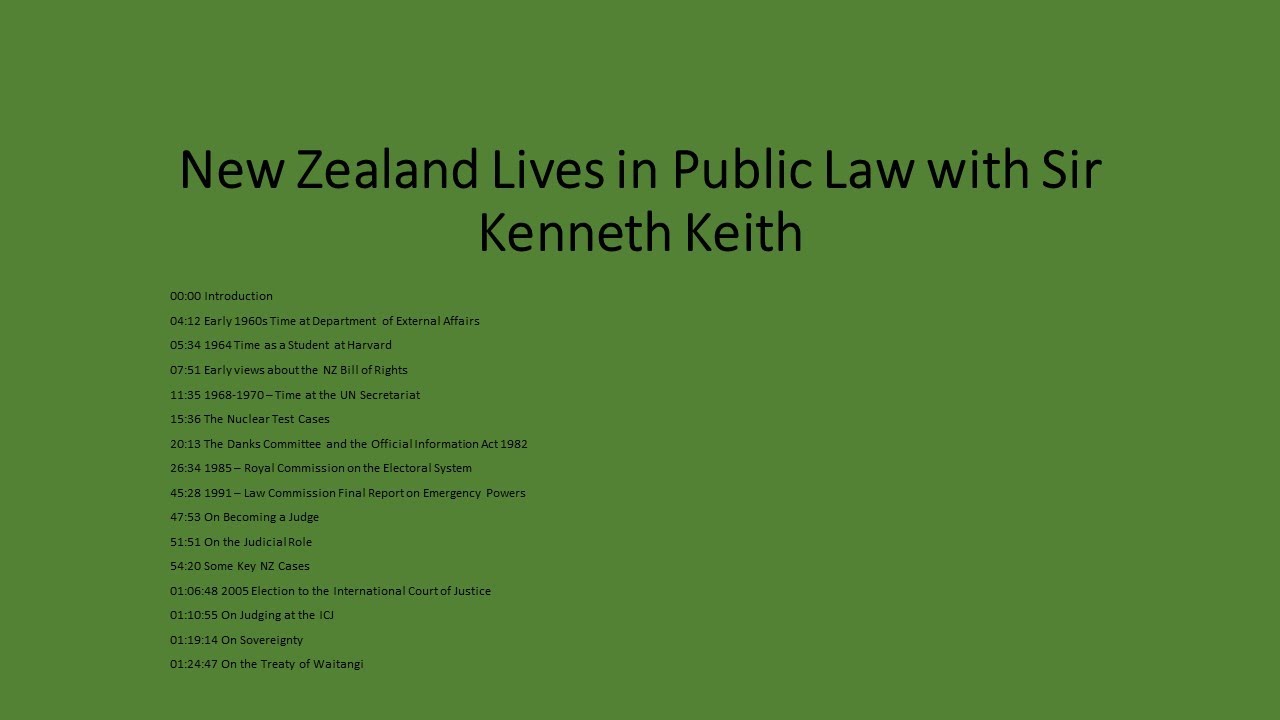 NZ Centre for Public Law - NZ Lives in Public Law - Sir Kenneth Keith ...