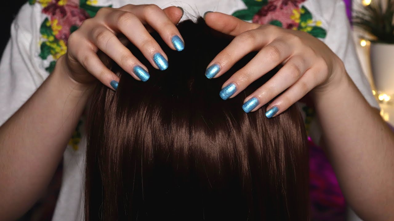 ASMR⼁RELAXING SCALP SCRATCHING WITH NAILS 🌸 NO TALKING 🌸 DEEP BRAIN ...