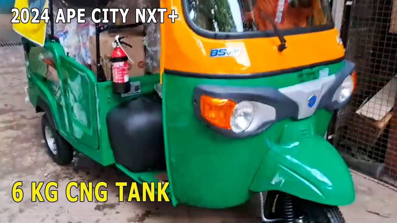 2024 Piaggio Ape City NXT Plus with 6 Kg CNG Tank Auto Rickshaw Review ...