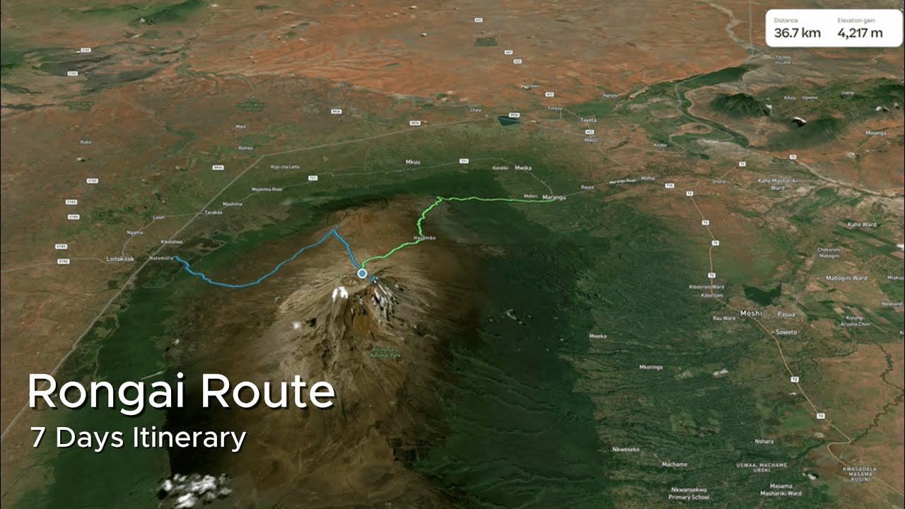 Rongai Route 7 Days Kilimanjaro Trek - Day by Day Itinerary with maps ...