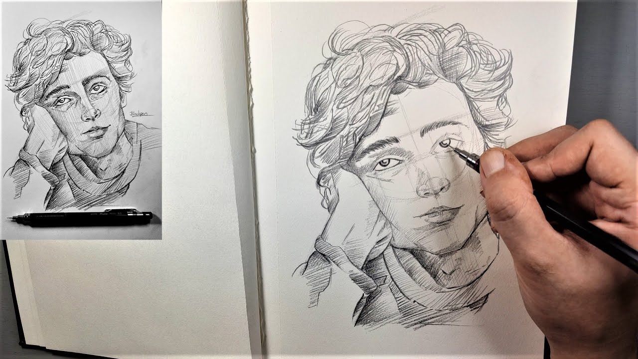 Drawing Practice - How to draw Portrait/ Drawing with Mechanic Pencil ...