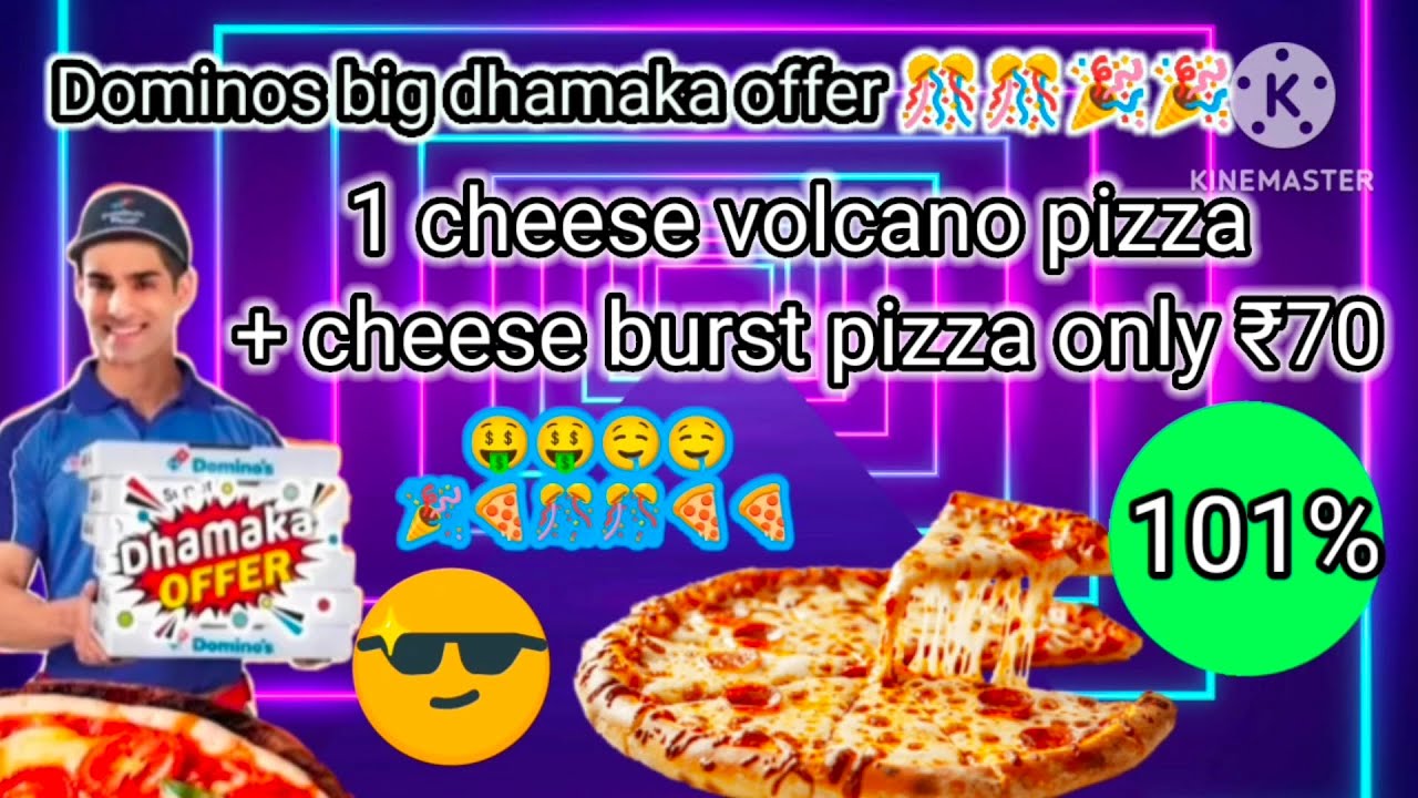 1 Cheese volcano + cheese burst Pizza only₹70|Domino's coupon code ...