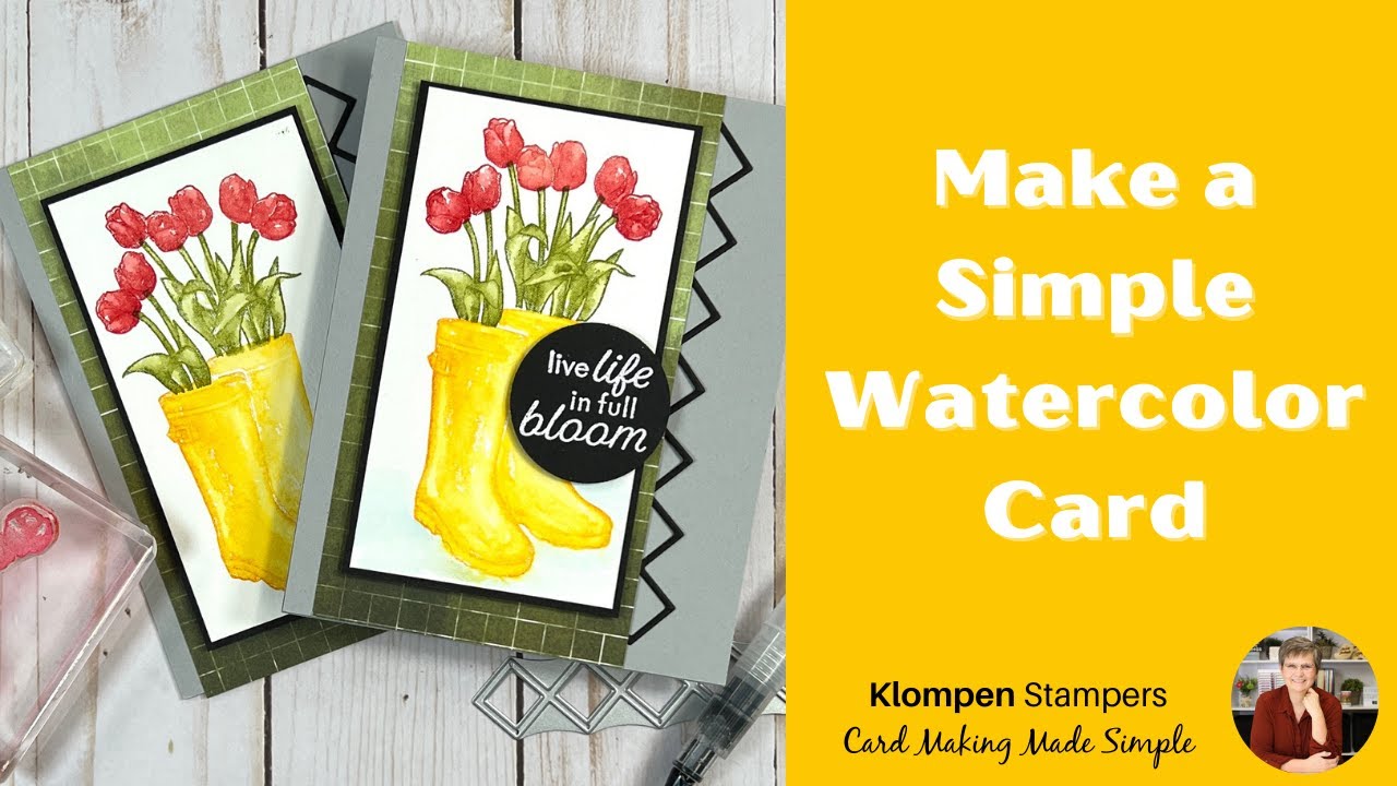Simple Watercolor Card: Learn This Technique For Easy Card Making - YouTube
