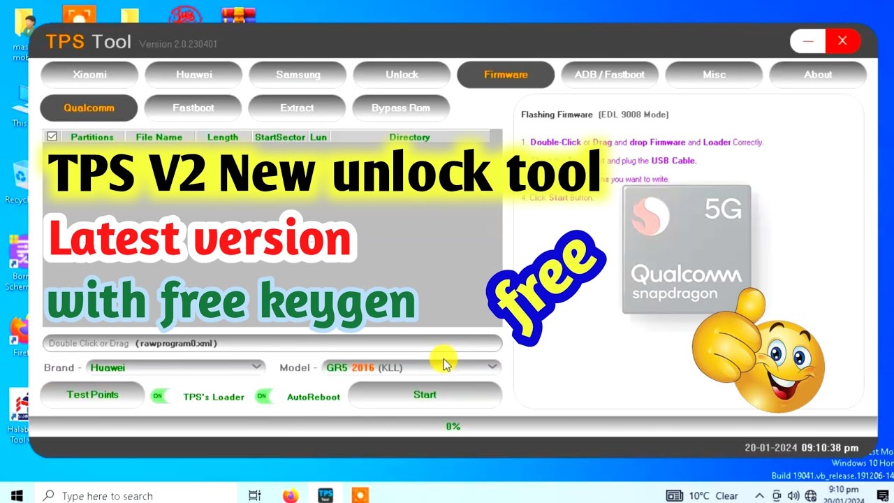 Tps v2 new unlock tool 2024 qualcomm module | huawei frp tool - YouTube