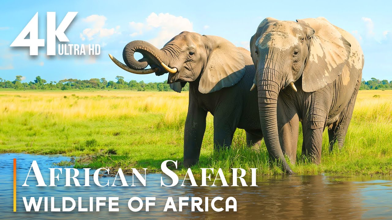 African Safari 4K 🌿Diverse majestic African wild savanna with soothing ...