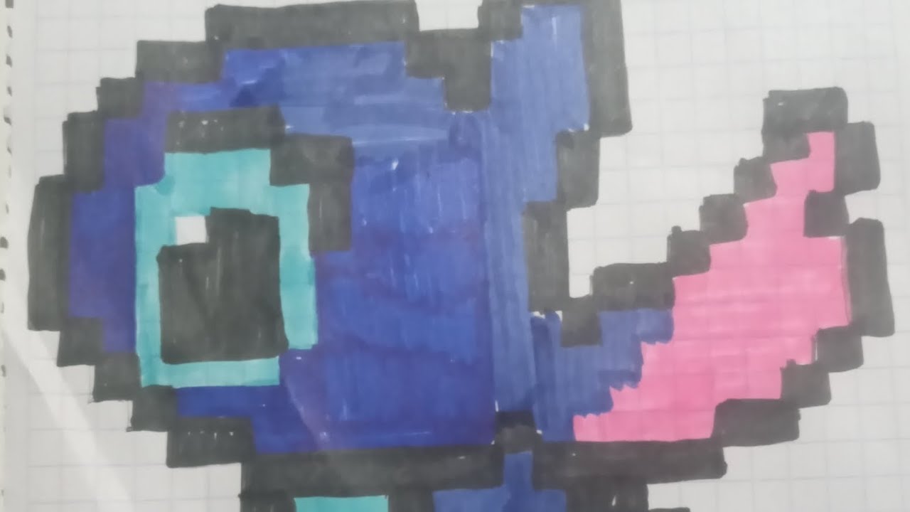 1° Tutorial |Pixel Art | how to draw stich in pixel Art como dibujar a ...